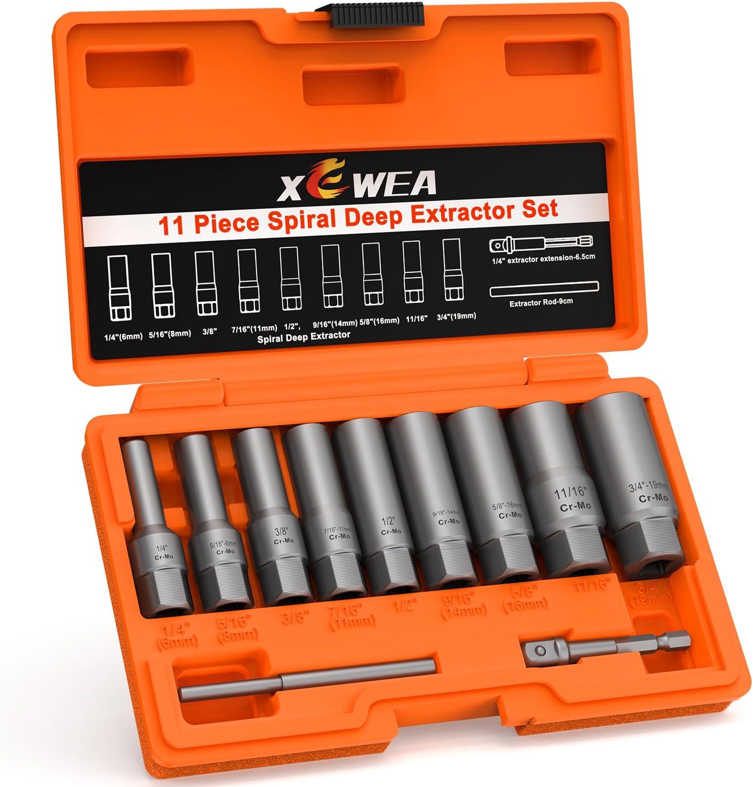 PANOVOS 11PCS Spiral Type Deep Bolt Extractor Set,Spark Plug Extraction ...