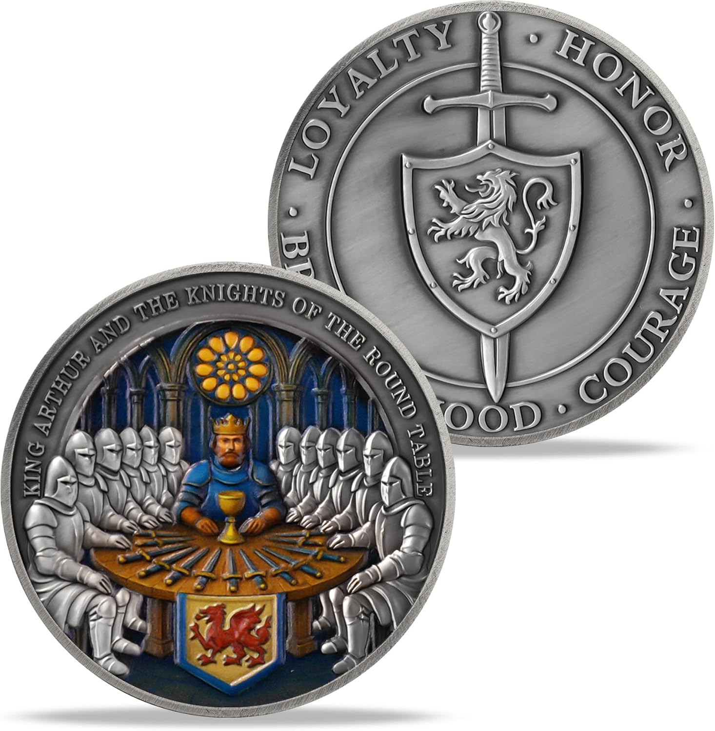 Amazon.com: Knight Round Table Conference Challenge Coin Religious Coin ...