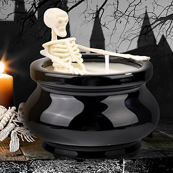 Amazon.com: Halloween Skull Candles, Bathing Skeleton Candle Gothic ...