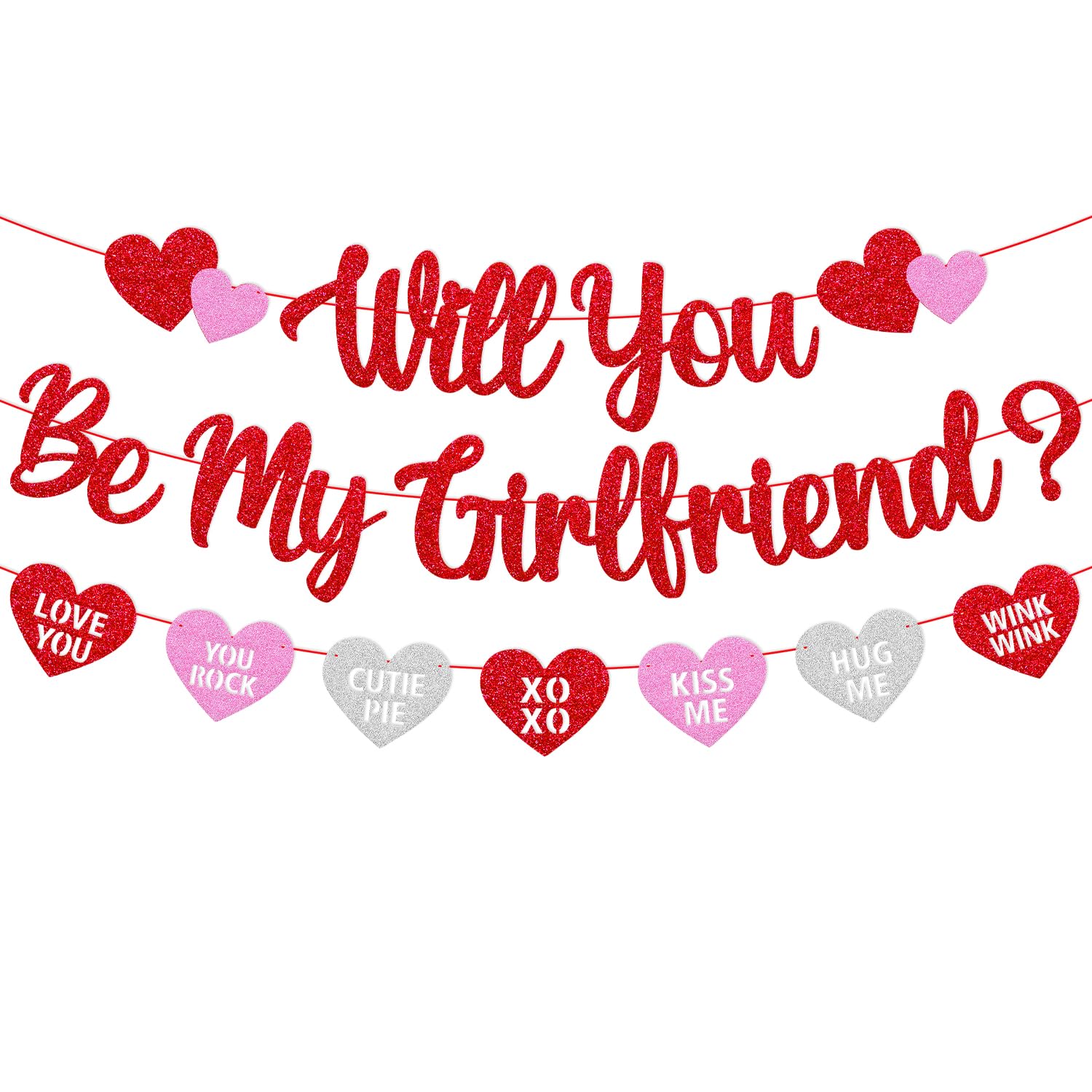 Amazon.com: Will You Be My Girlfriend Banner Be My Girlfriend Glitter ...