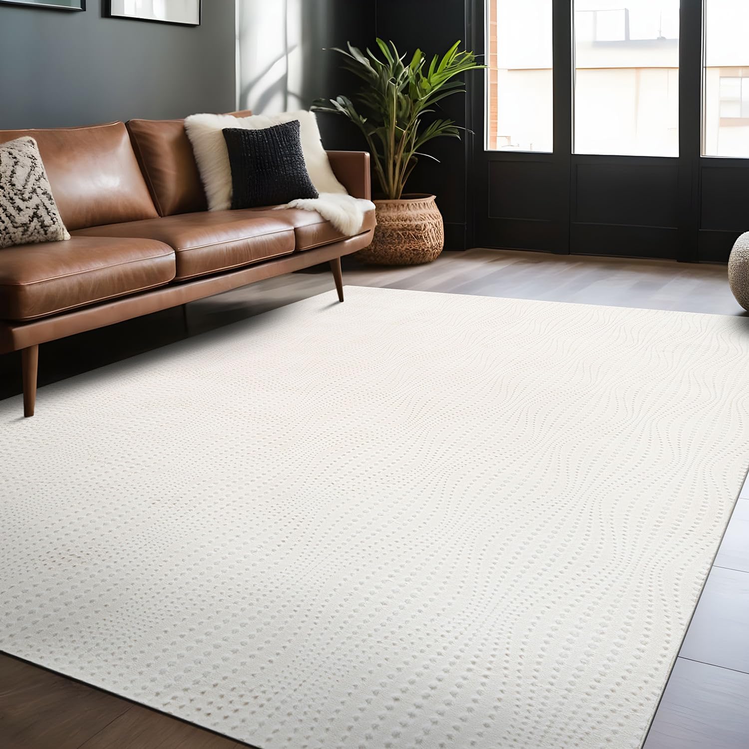 Amazon.com: LuuL Home Modern White Non Slip Rug Solid 8x10 Non Skid ...