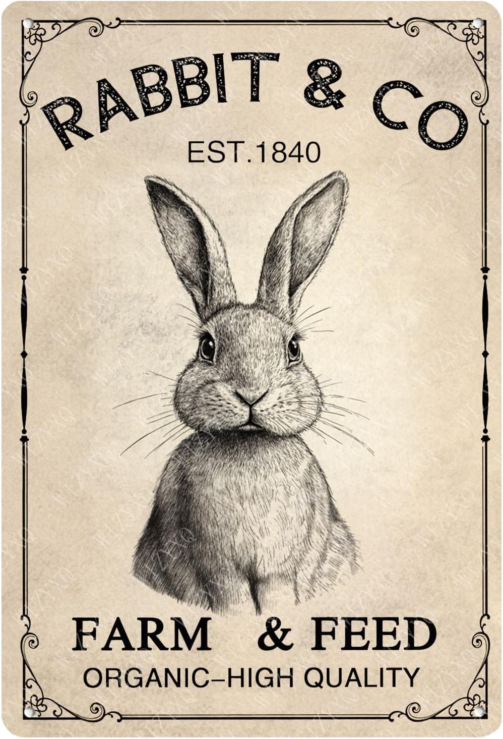 Amazon.com: WIZYXQ Metal Sign Rabbit & Co Farm & Feed Vintage Rabbit ...