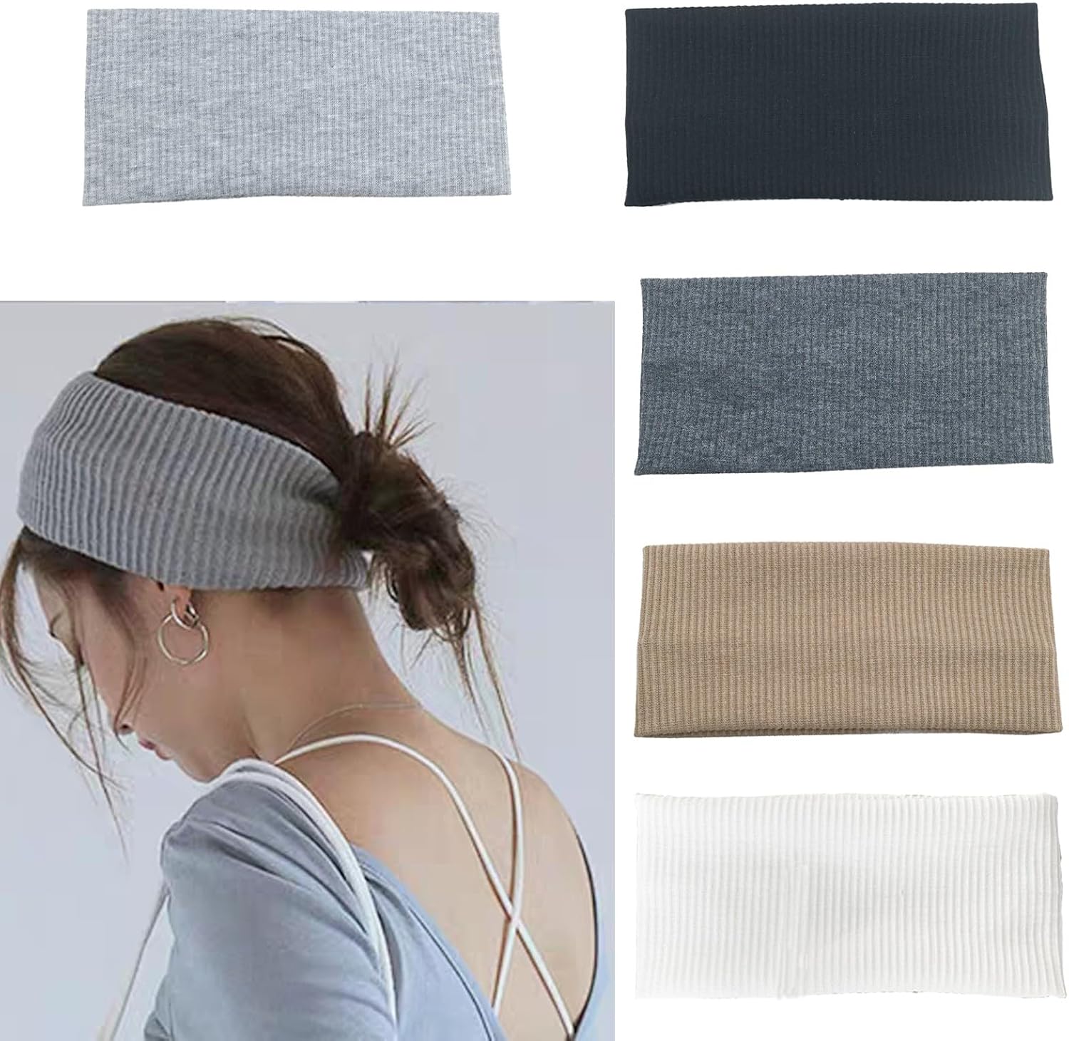 5 Pcs Headbands for Women,Stretch Non-Slip Headbands Lightweight Sweat ...