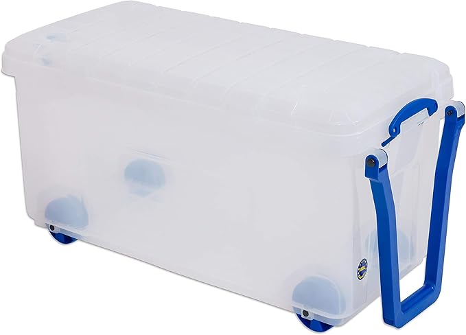 Really Useful 160 Litre Wheeled Trunk Clear/Solid Blue : Really Useful ...