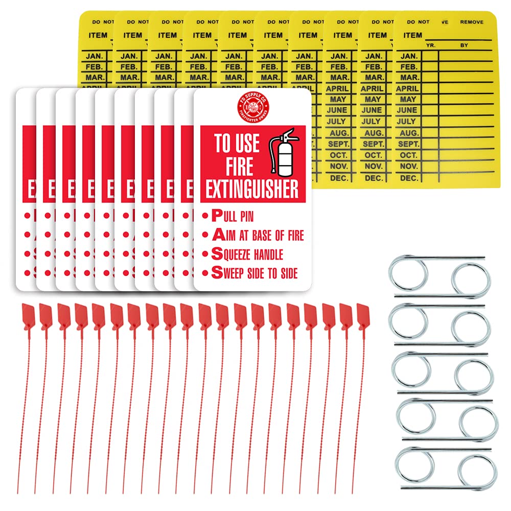 Buy Fire Extinguisher Inspection Bundle | 20 Tamper Seals, 10 Pull Pins ...