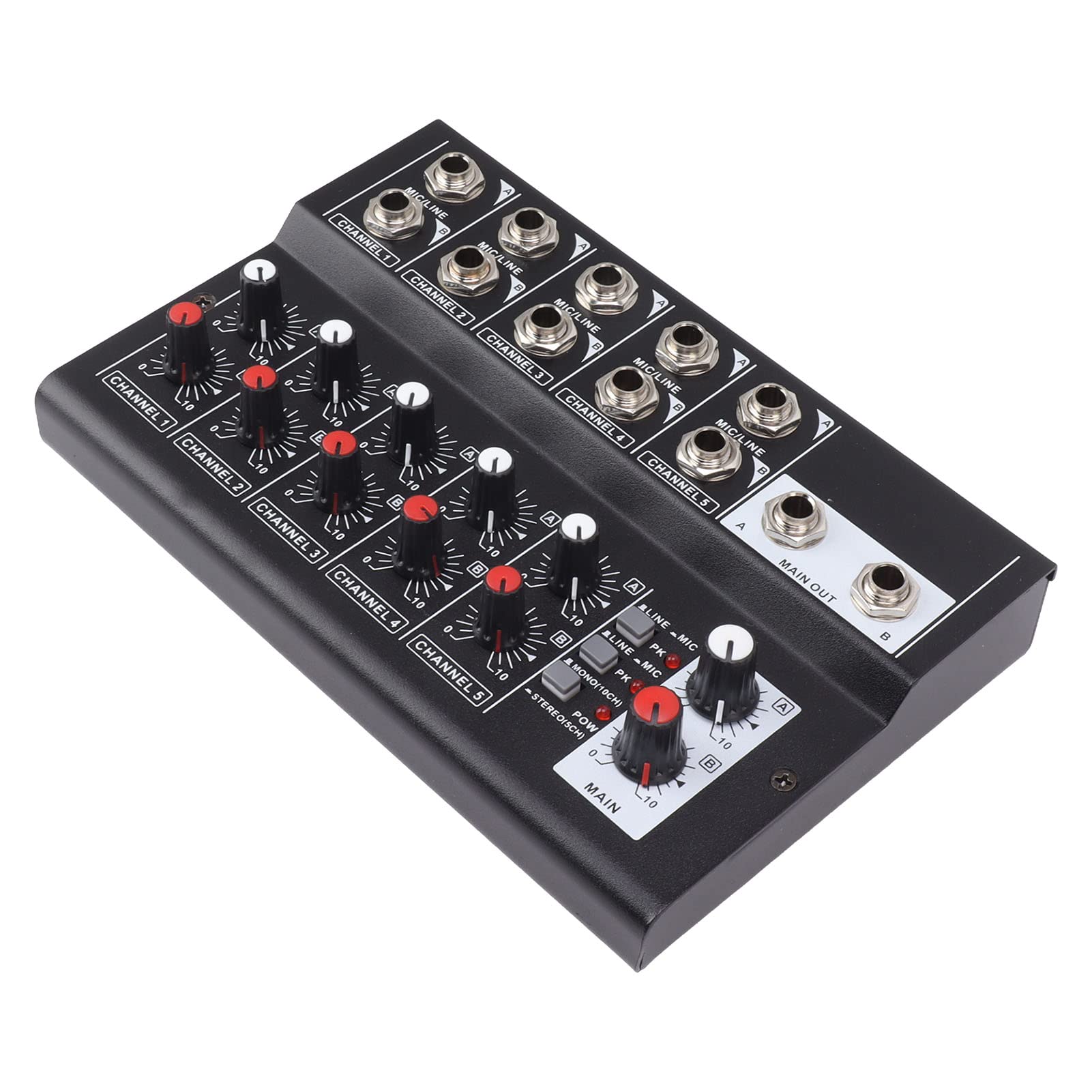 10 Channel Compact Studio Mixer, MIX5210 Portable Sound Mixer Digital ...