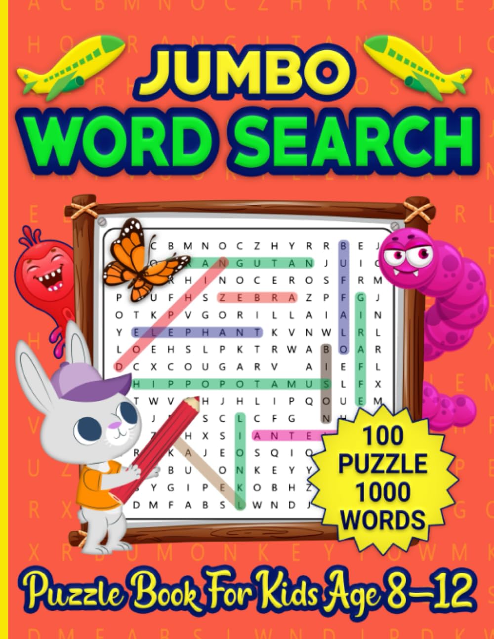 Jumbo Word Search Puzzle Book for Kids Age 8-12: 100 Large Print Brain ...