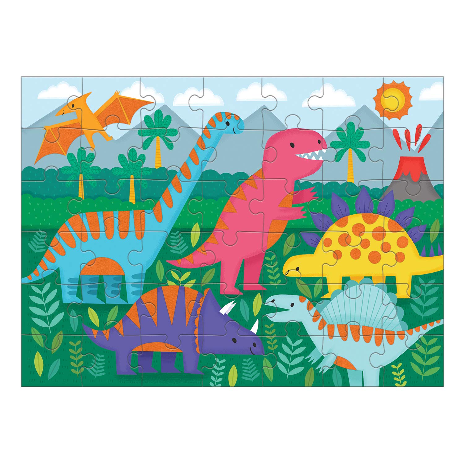 Snapklik.com : Dinosaurs Fuzzy Puzzle, 42 Thick Pieces, 15” X 11 ...