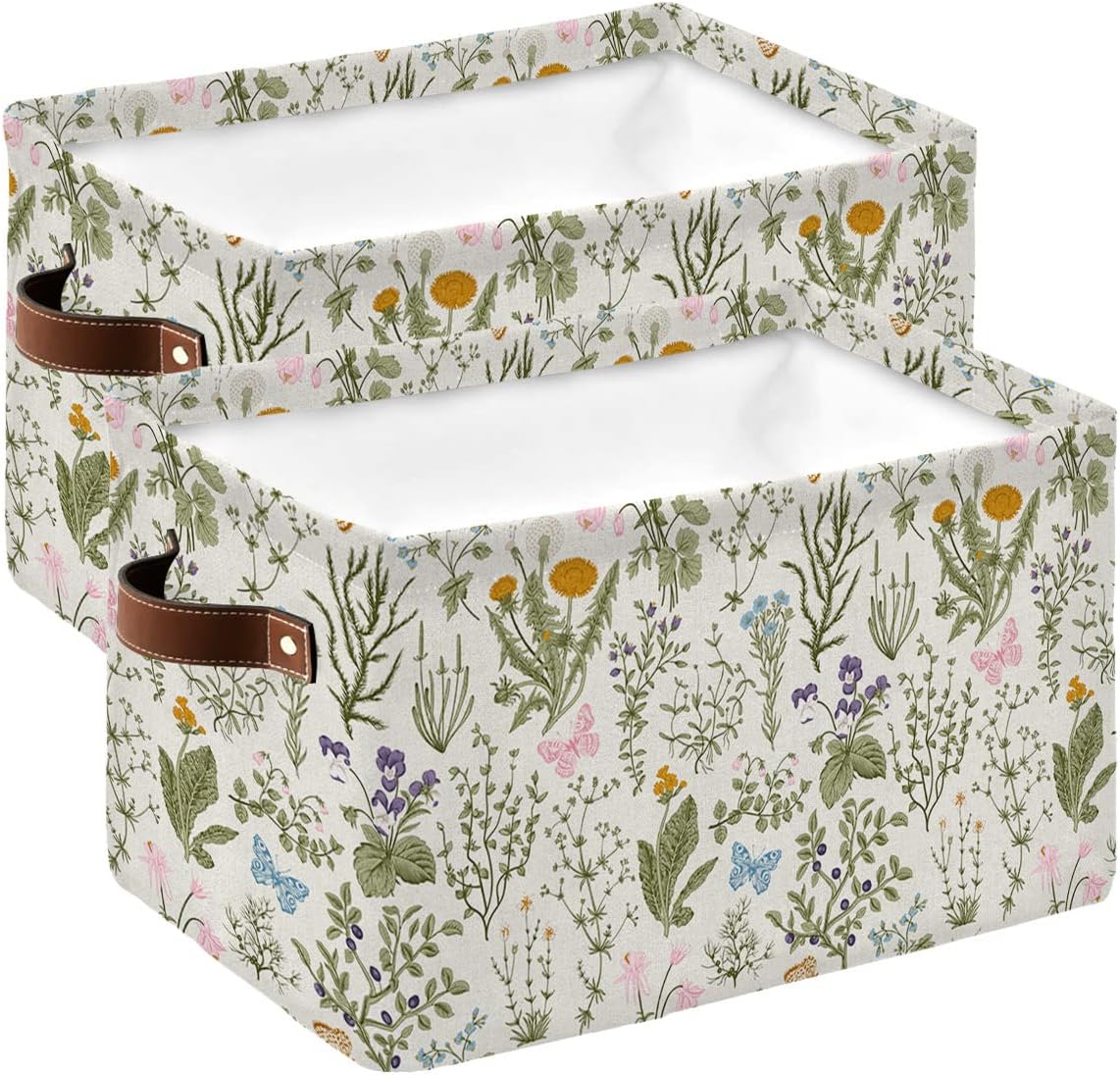 Amazon.com: Flower Plant Storage Basket for Shelves, Wildflower ...