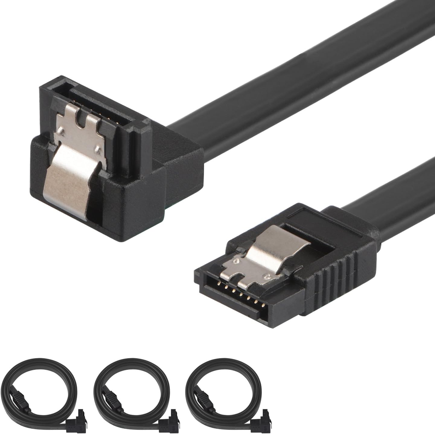 Amazon.com: J&D SATA III 6.0 Gbps Cable with Locking Latch (3 Pack), 90 ...