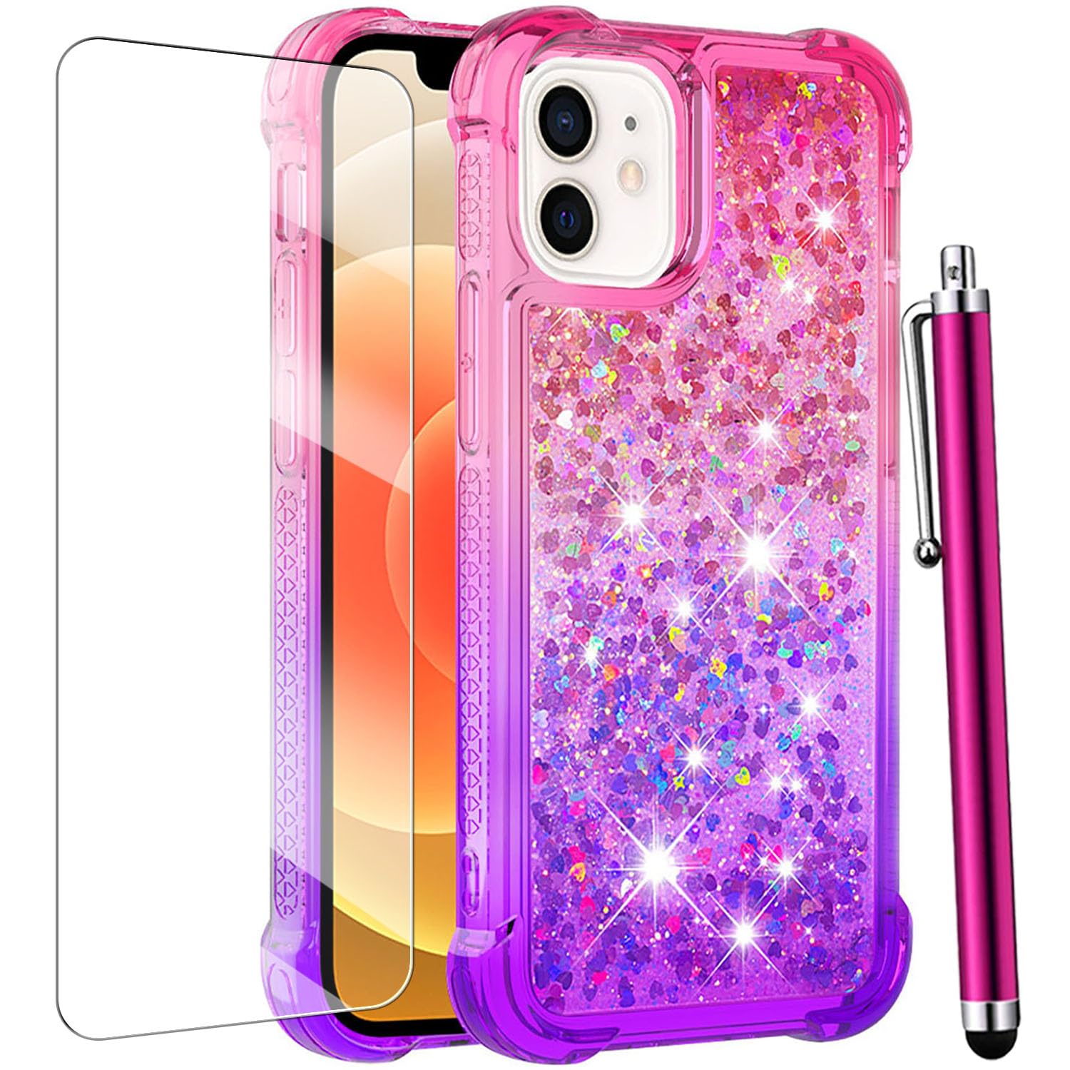 Amazon.com: CAIYUNL for iPhone 12 Case Glitter/iPhone 12 Pro Case with ...