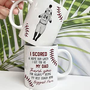 Amazon.com | Macorner Personalized Mug, We Scored A Home Run, Baseball ...