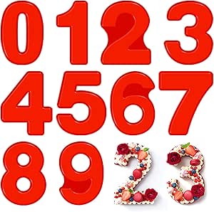 MaxAwe 10 PCS 10 Inch Large Number Cake Tins, Silicone Number Cake ...