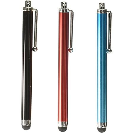 Amazon.com: Bastex 3 pcs Aqua Blue/Black/Red Stylus/styli Touch Screen ...