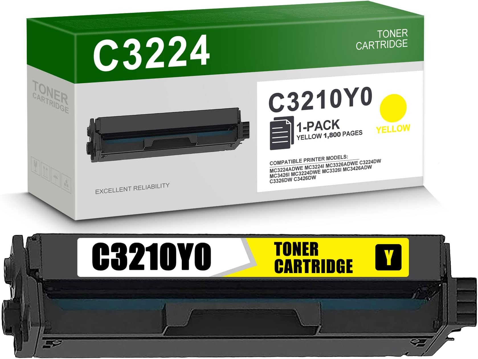 Amazon.com: C3224 C3210Y0 Toner Cartridge Replacement for Lexmark C3224 ...