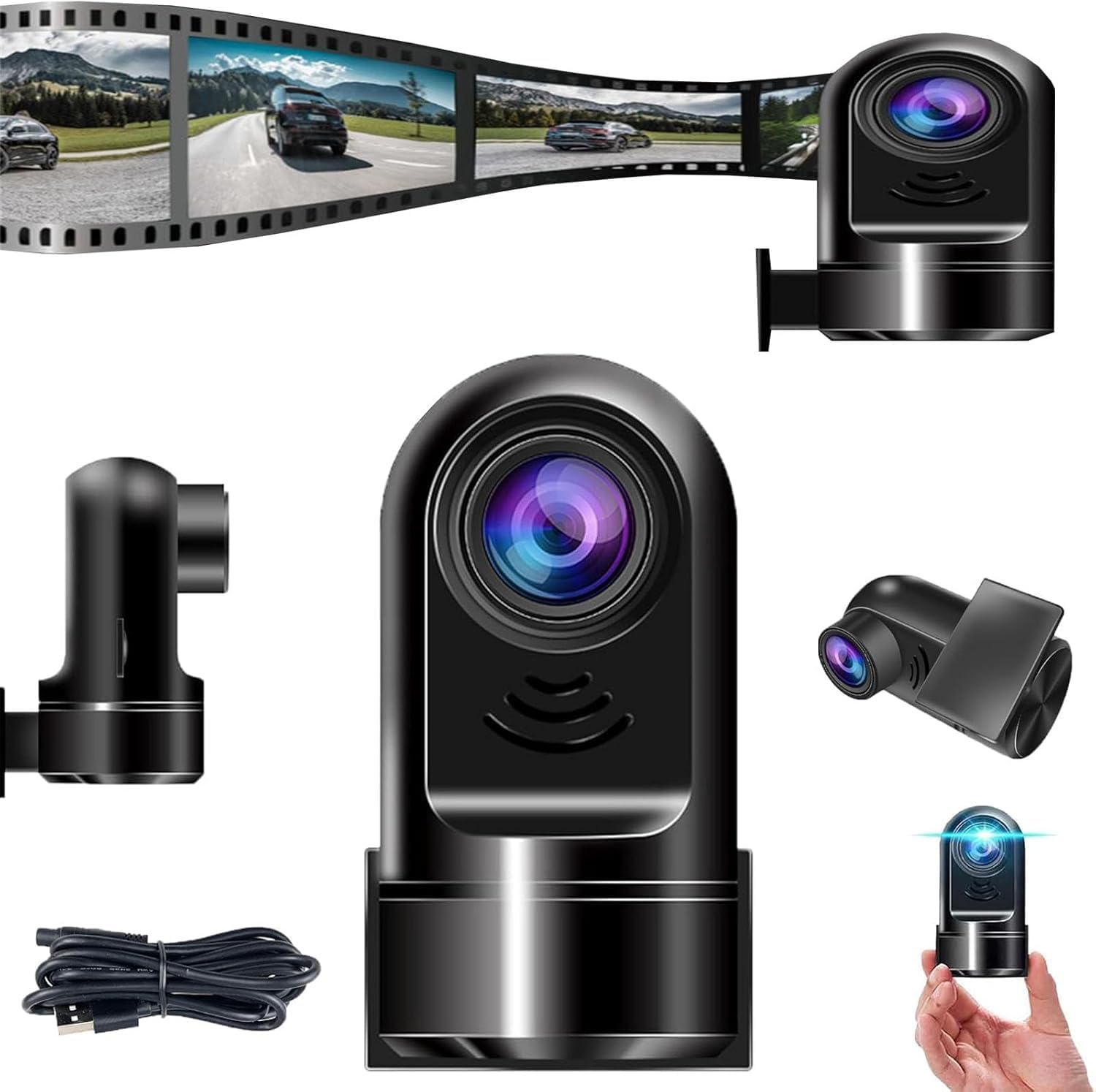 Amazon.com: 1080p Hd 360° Rotating Mini Adas Dashcam, Dashcam Front and ...