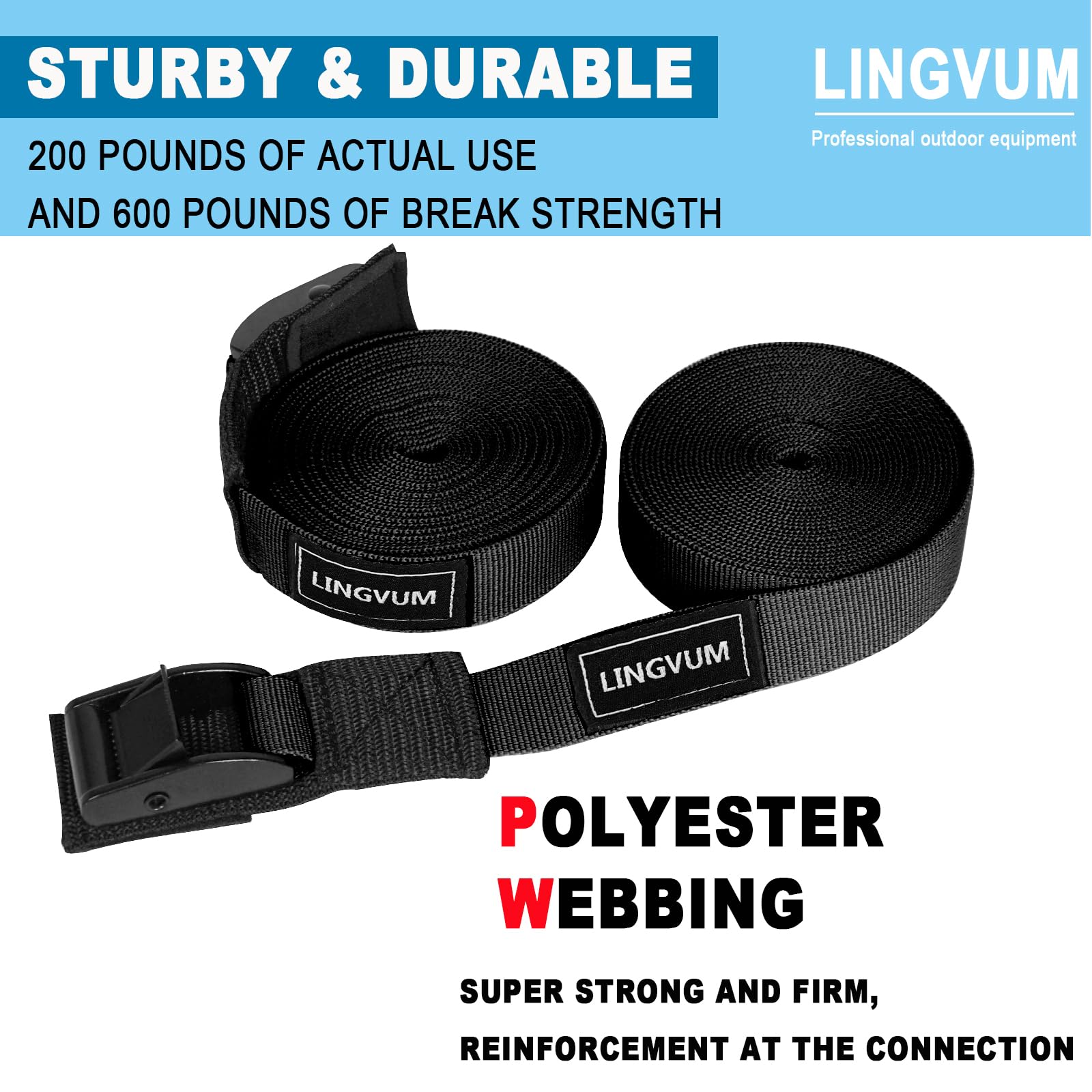 Snapklik.com : LINGVUM Roof Rack Strap Cargo Tie Down Straps For ...