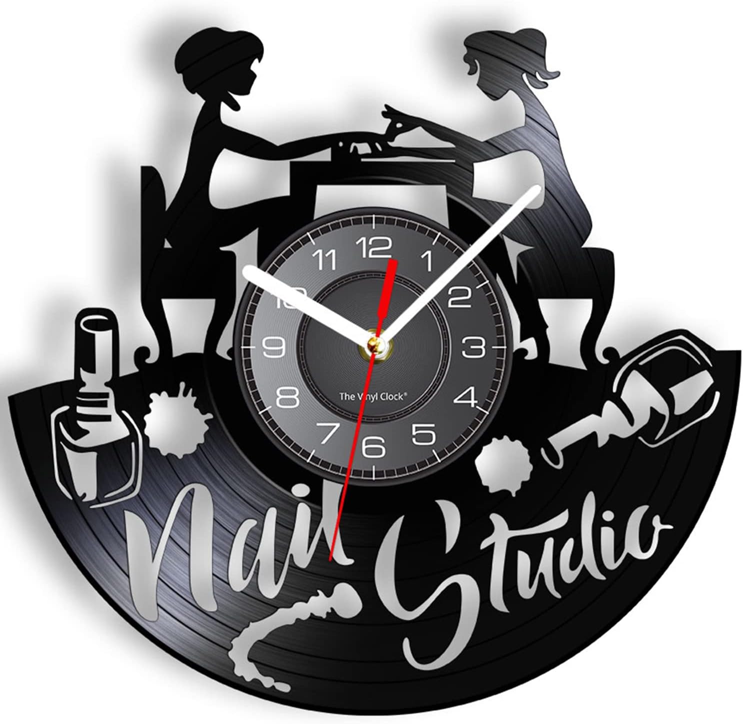 Amazon.com: Timethink Nail Art Vinyl Record Wall Clock for Nail Salon ...