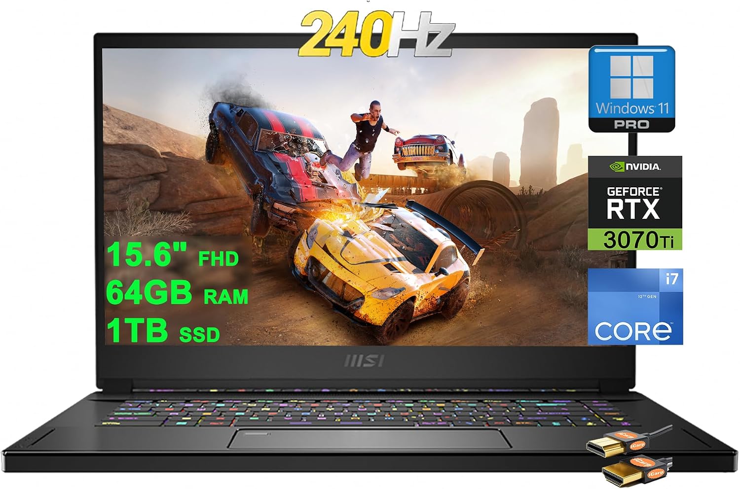 Amazon.com: MSI Stealth GS66 Gaming Laptop 15.6" FHD 240Hz 12th Gen ...