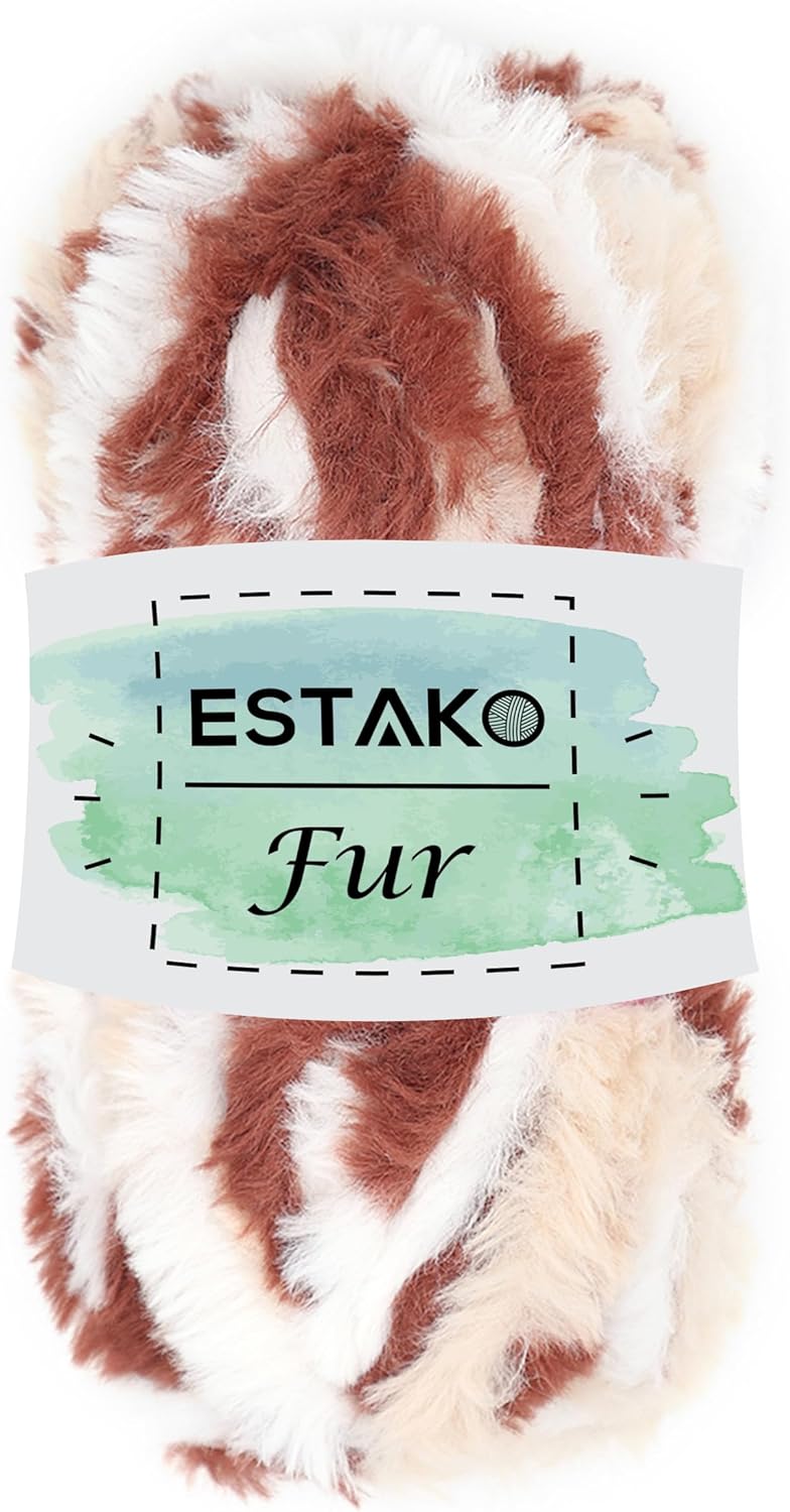 Amazon.com: Estako Fur 100% Polyester Soft Super Chunky Fluffy Faux Fur ...