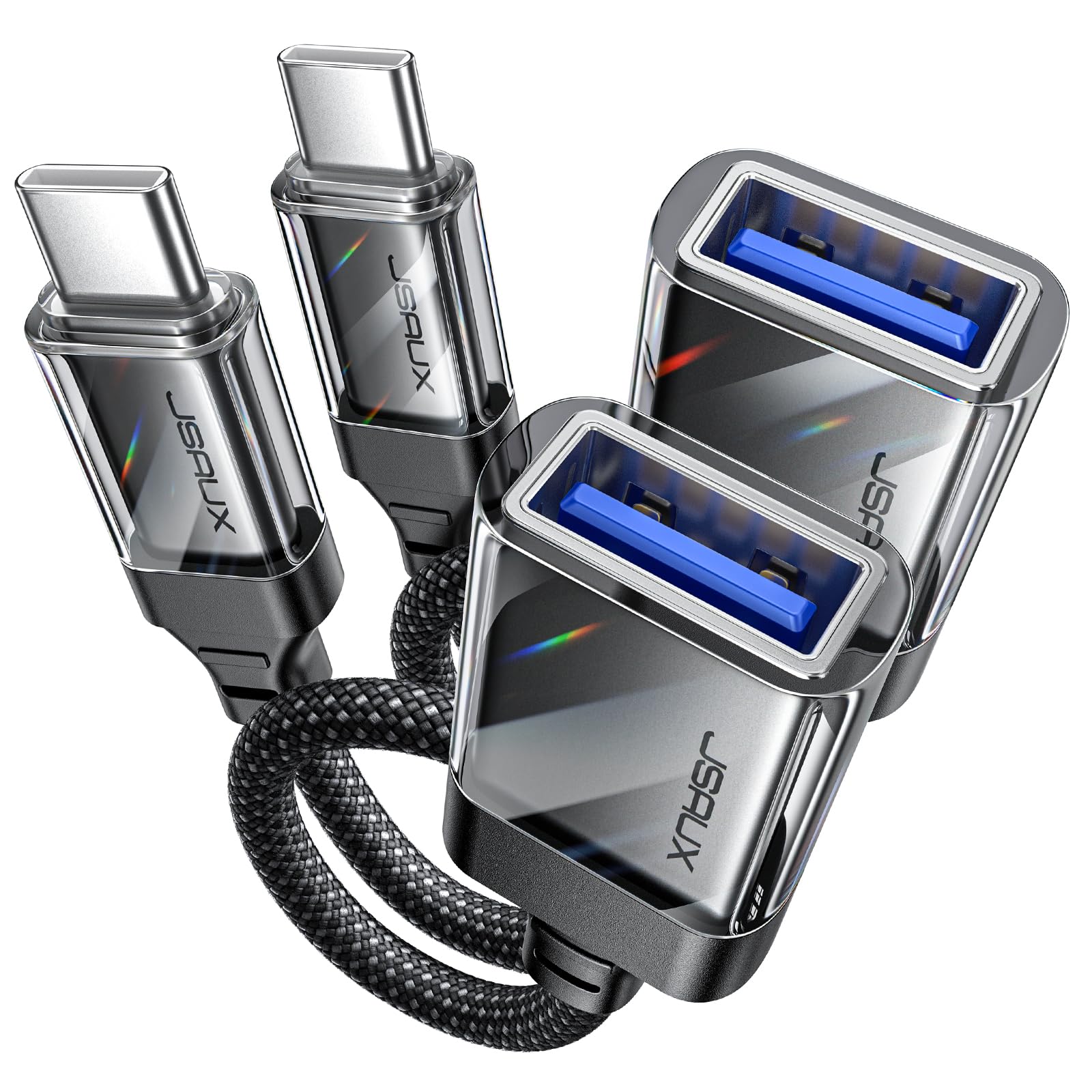 Amazon.com: JSAUX USB to USB C Adapter [2 Pack], USB C to USB 3.0 ...