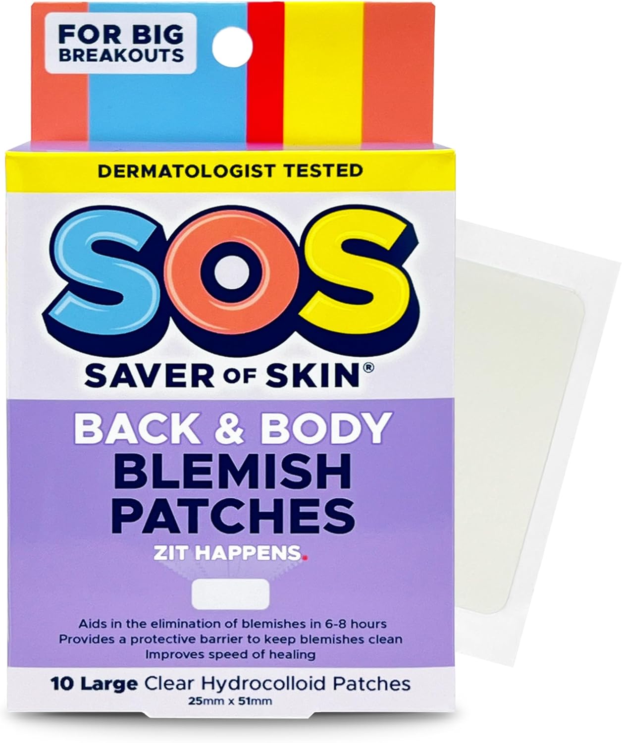 Amazon.com: SOS SAVER OF SKIN® Back and Body Patches - 10 Count ...