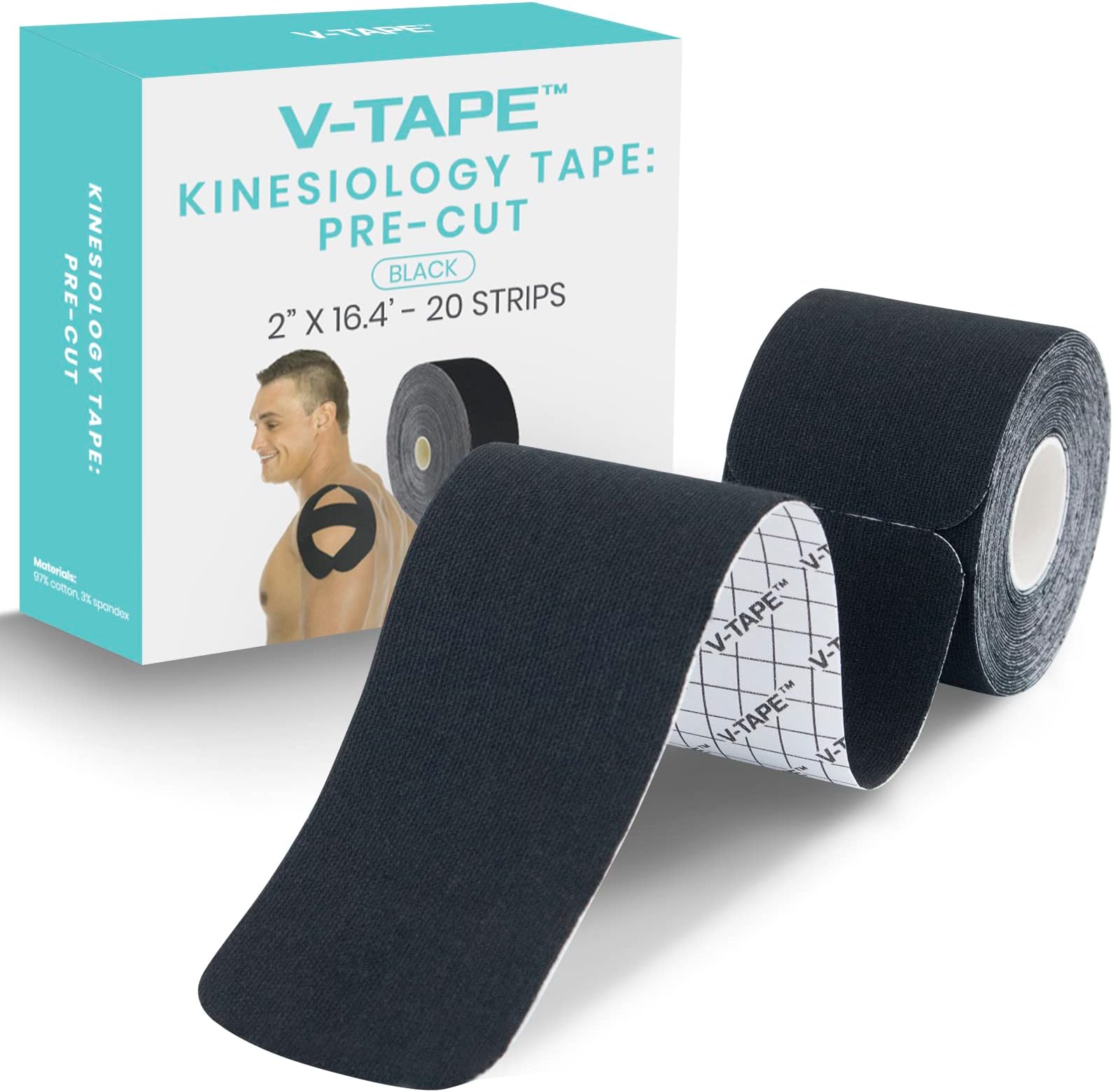Amazon.com: Vive Kinesiology Tape Roll - Tape Precut Strips (2" x 16 ...