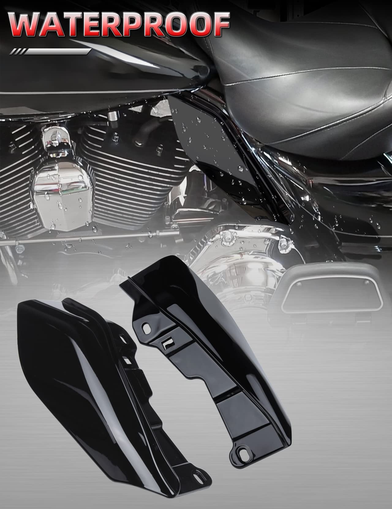 Snapklik.com : Vivid Black Mid Frame Air Heat Deflectors Trim Left ...