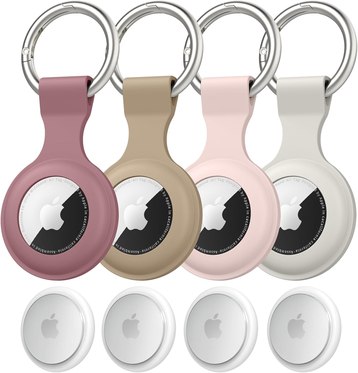 [4 Pack] for Air Tag Holders Soft Silicone Air Tag Cases with Keychain ...