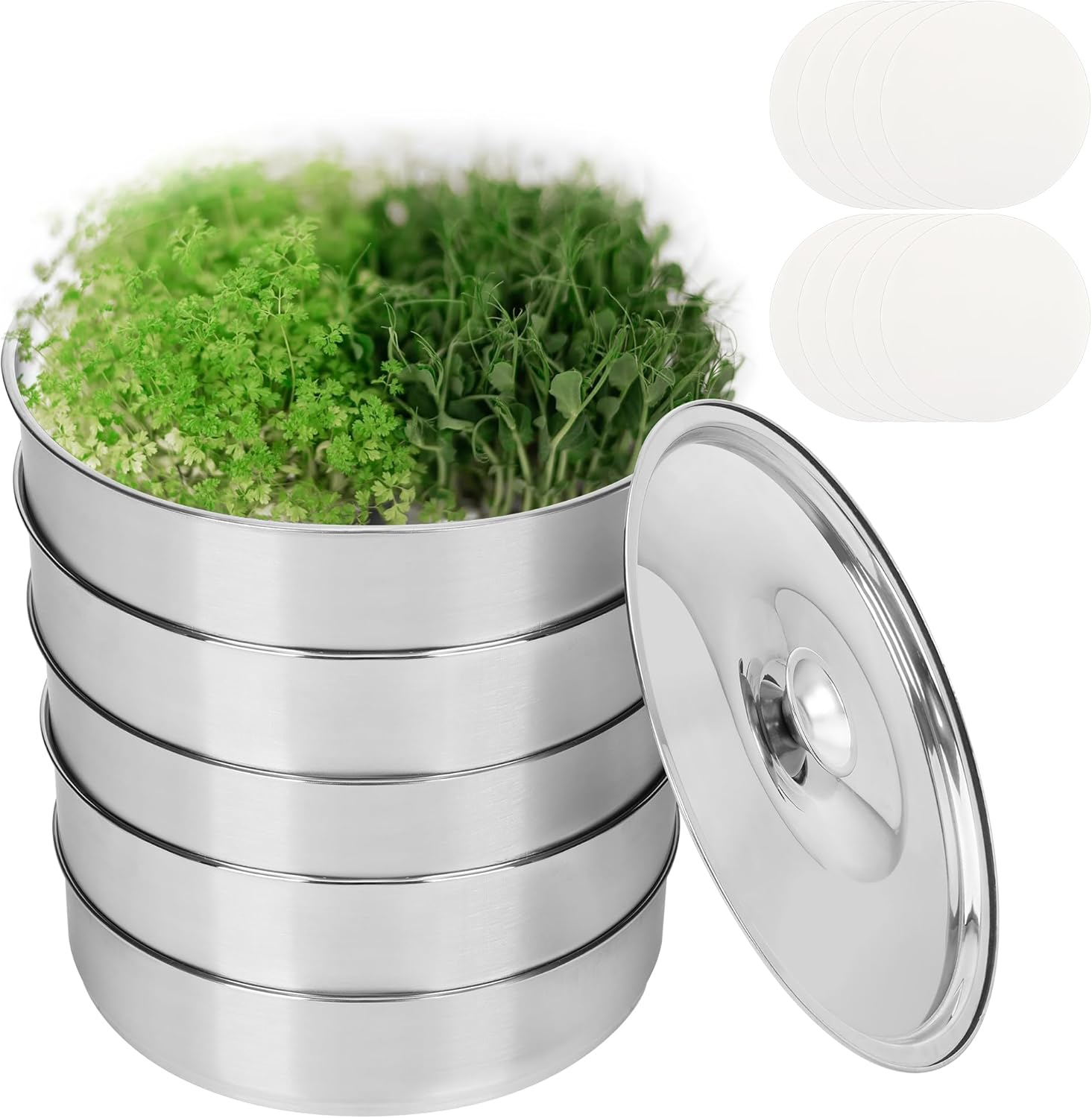 Amazon.com : EBaokuup 5-Tier Stainless Steel Seed Sprouting Tray Kit-8. ...