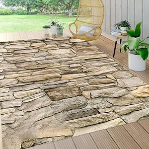 Amazon.com: Unique Abstract Light Brown Stones Pattern Outdoor 9x12 ...