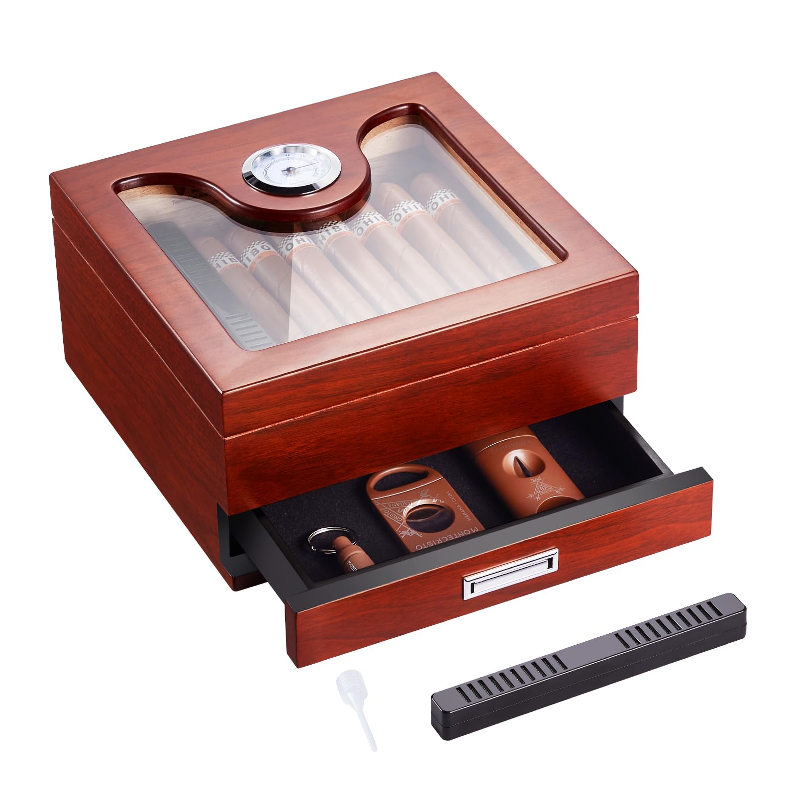 Amazon.com: VEVOR Cigar Humidor, Spanish Cedar Wood Cigar Humidor Box ...