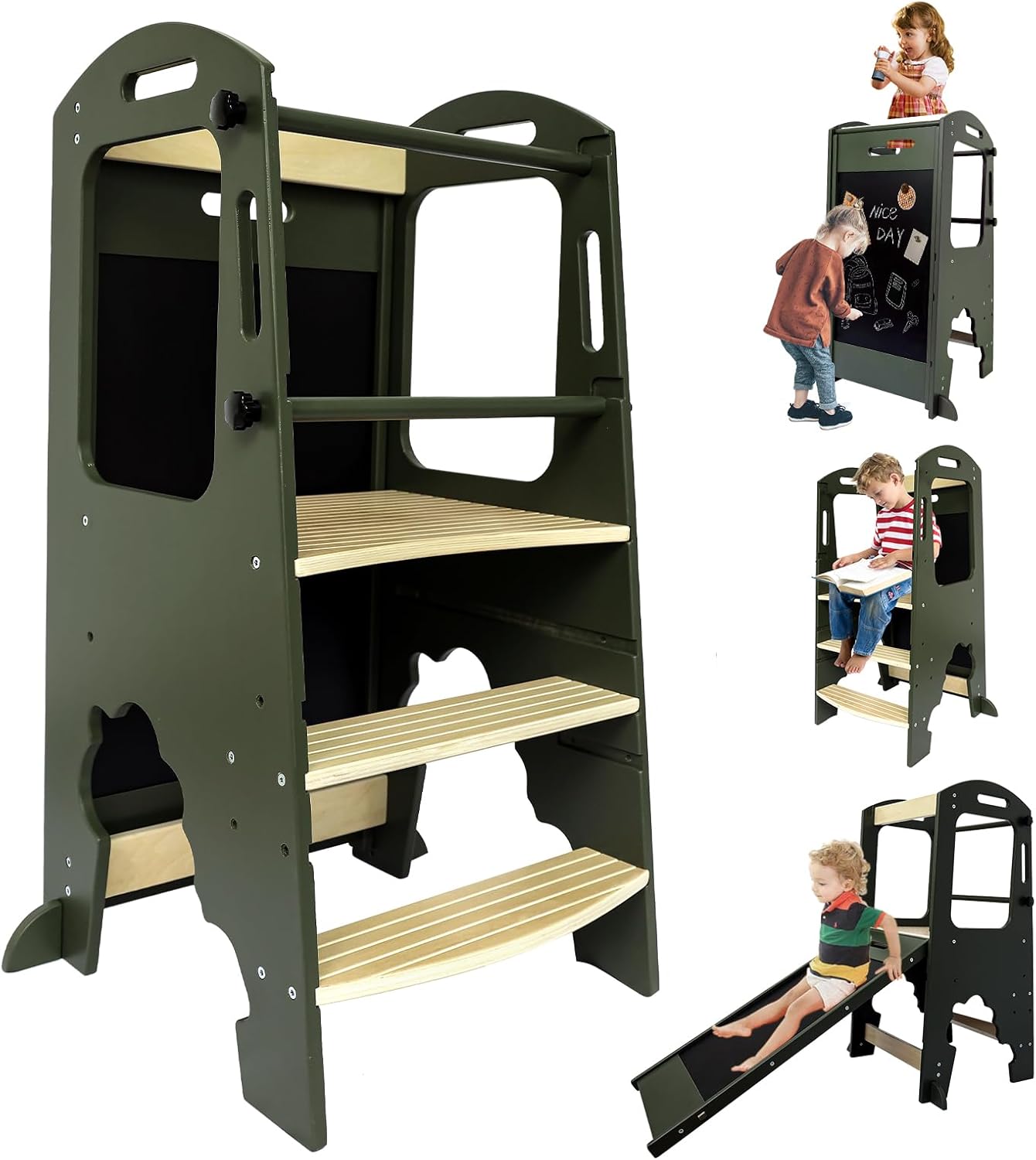 Amazon.com: Toddler Kitchen Step Stool,Kids Standing Tower, Removable ...