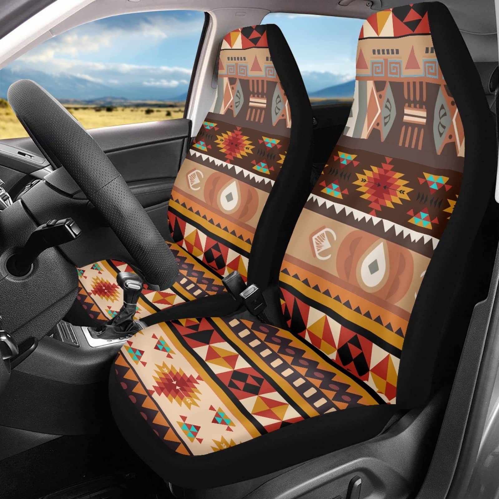 Amazon.com: Salabomia Aztec Car Seat Cover, Tribal High Back Stretchy ...