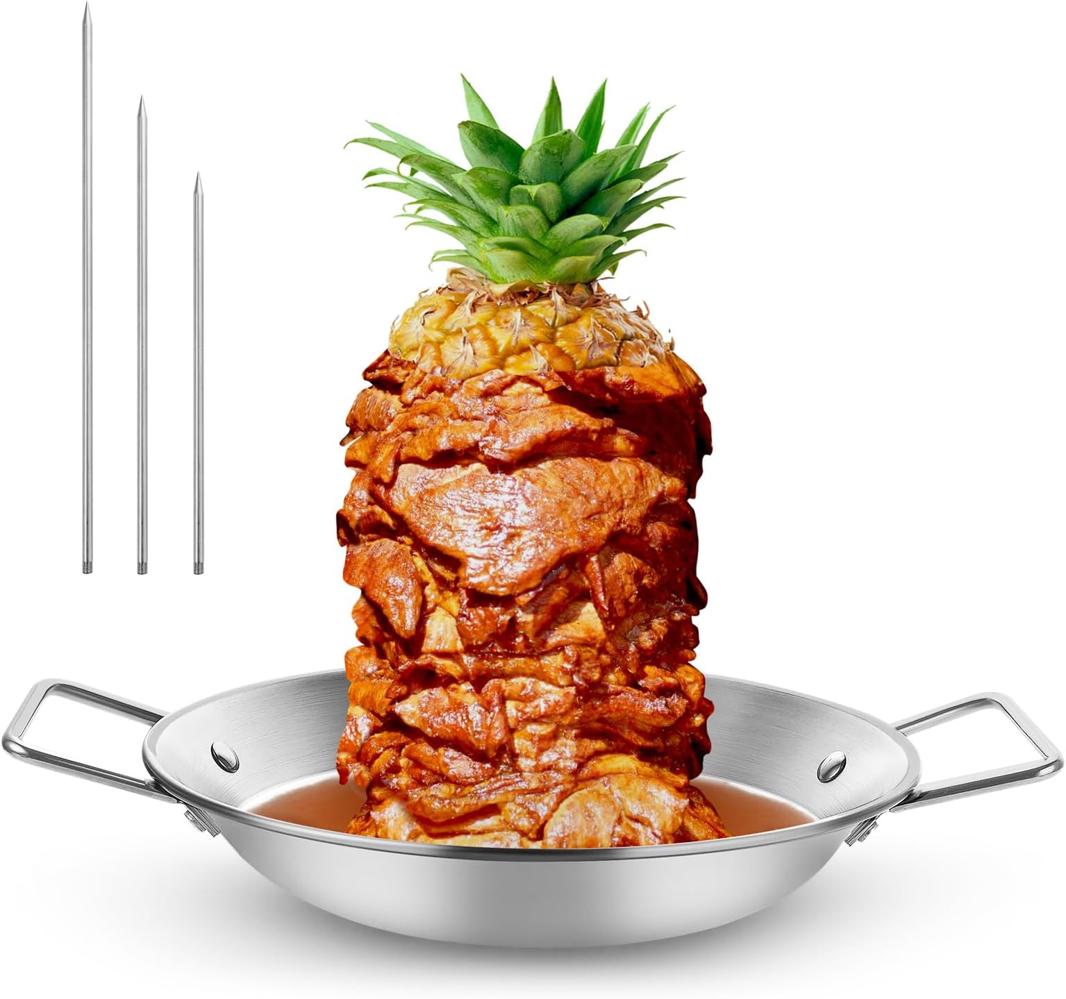 Amazon.com : Super Z Outlet Stainless Steel Shish Kabob Flat Barbecue ...