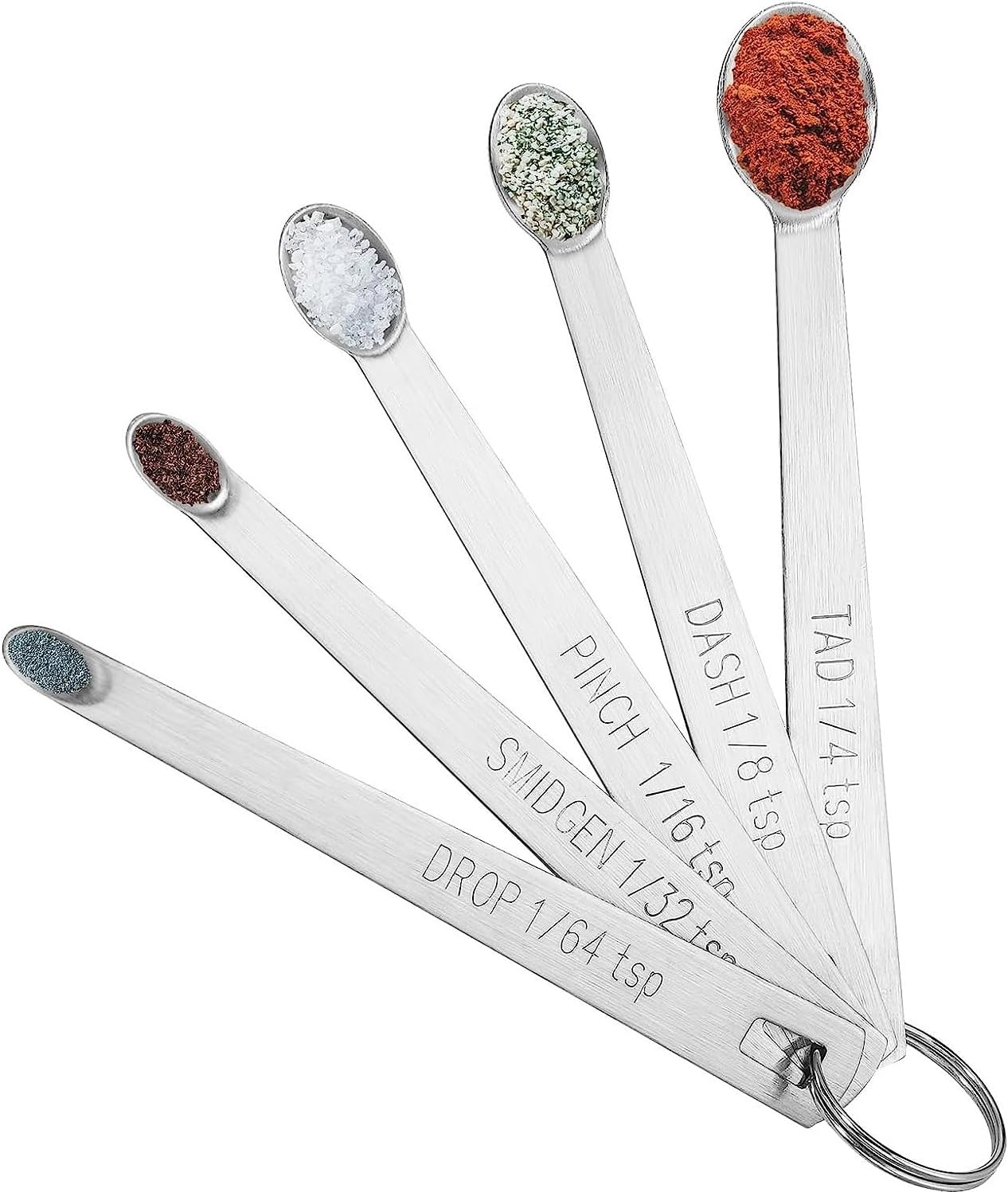 5PCS Small Measuring Spoons Set - Cuttte Stainless Steel Tiny Spoons ...
