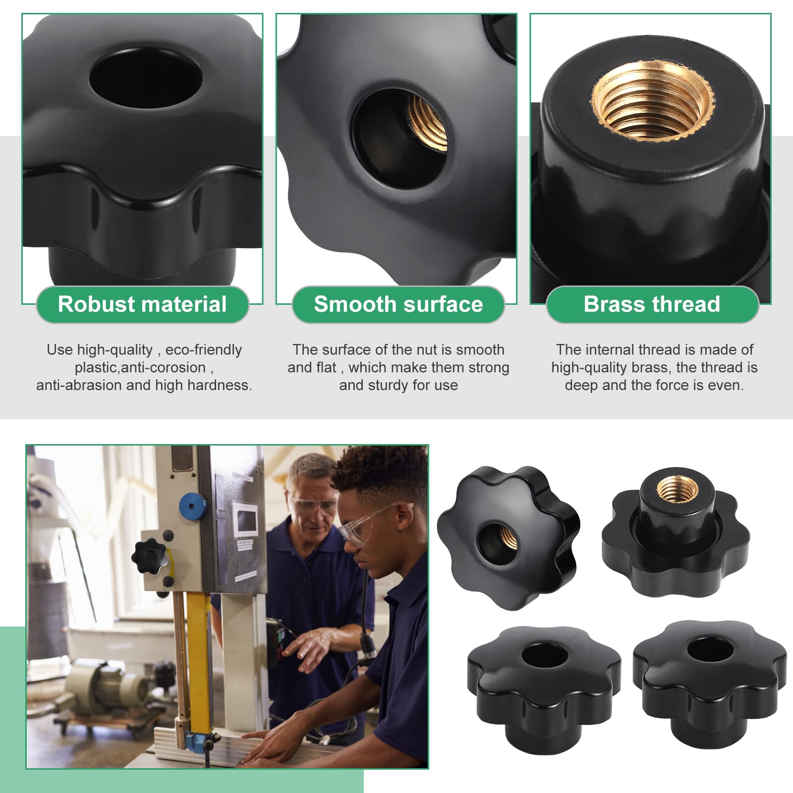 Snapklik.com : OCR 10Pcs 7 Star Through Hole Knob M12 Knurled Thread ...