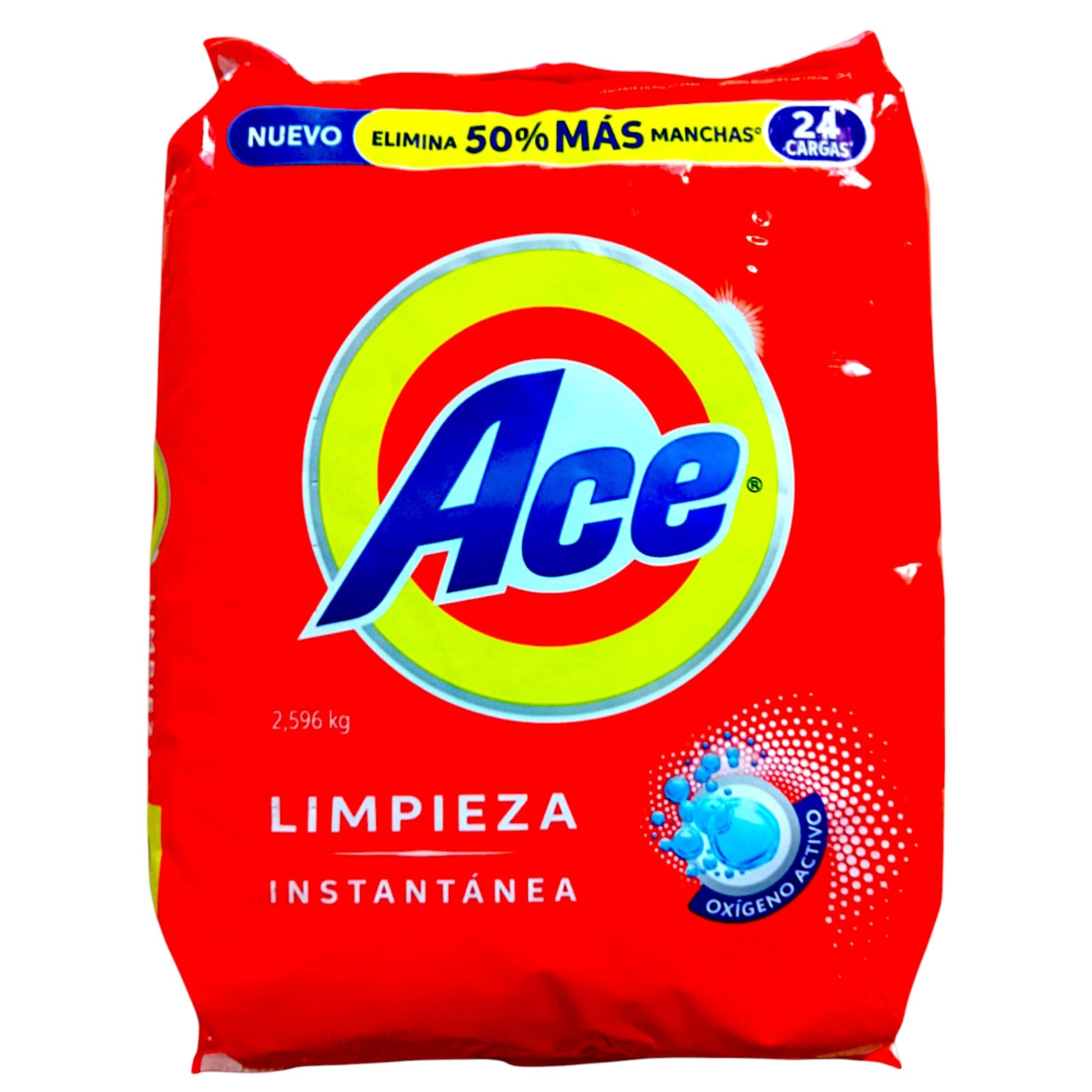 ACE Detergente en Polvo, Limpieza Instantanea, con Oxígeno Activo ...