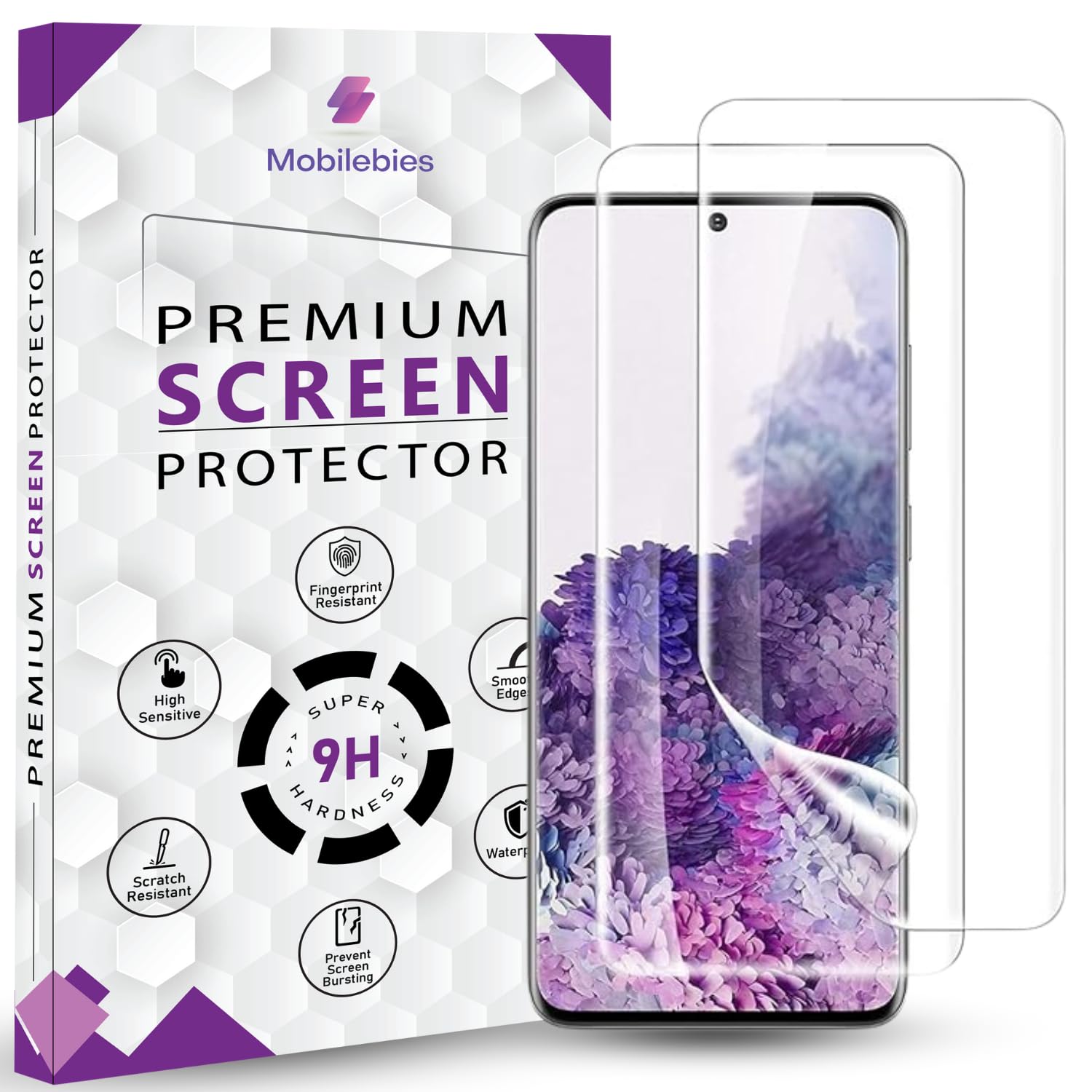 Mobilebies® 2 Pack Unbreakable Membrane Screen Protector Guard ...