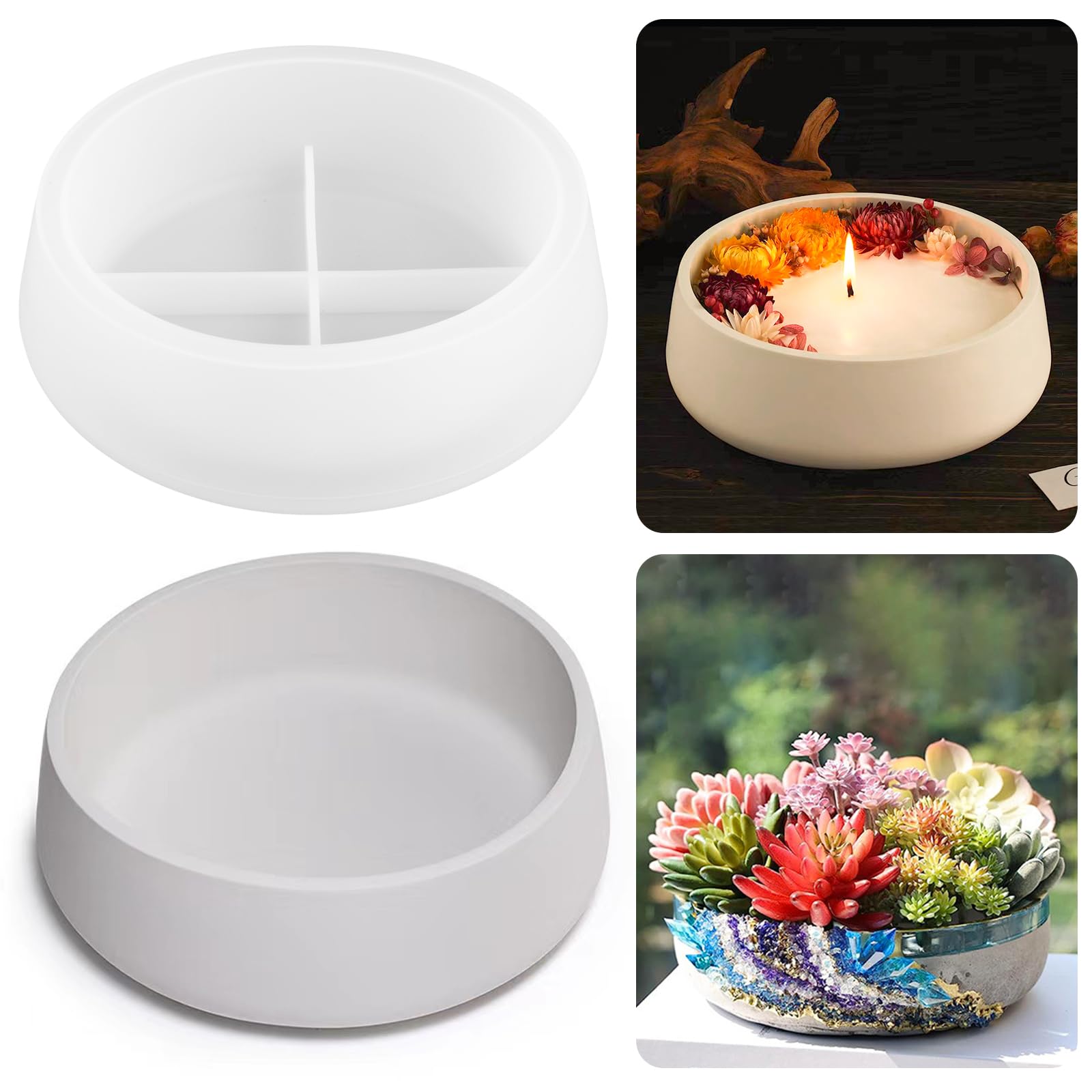 Silicone Mould Bowl, Resin Casting Mould Bowl, 18 x 18 x 6 cm Epoxy ...