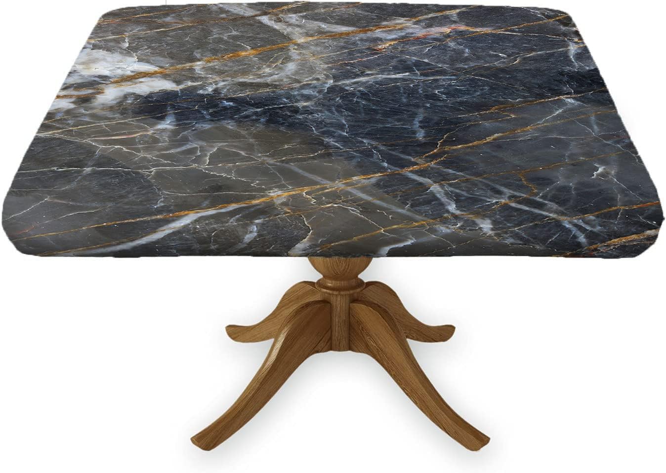 Amazon.com: RenteriaDecor Marble Elastic Edged Square Fitted Table ...