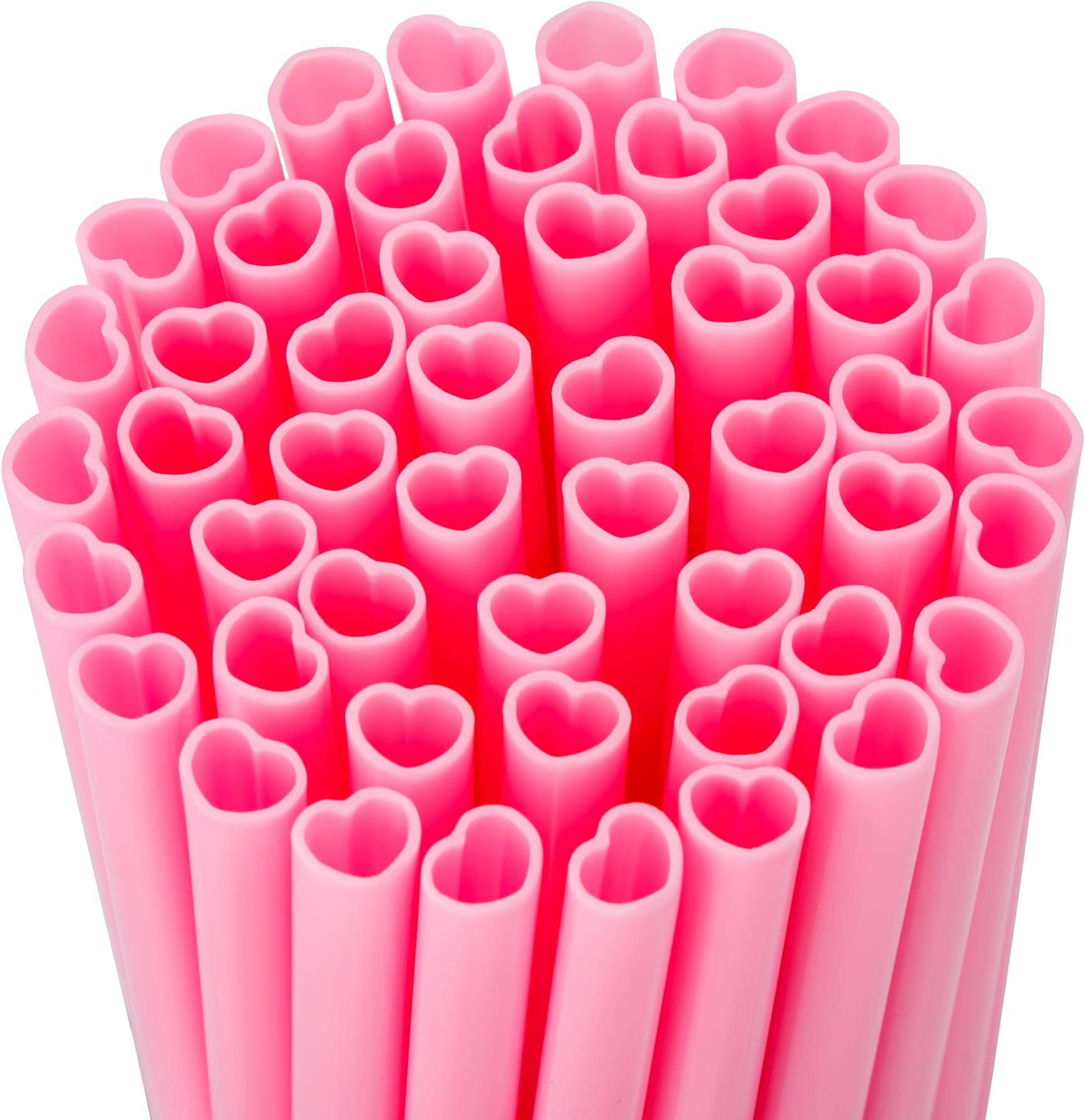 Amazon.com: Pickmesh 100 Pieces 100 Pieces Valentine Straws Heart ...