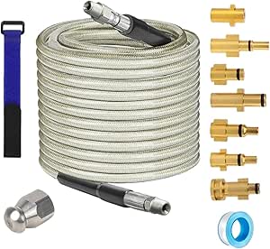 Amazon.co.jp: High Pressure Washer Pipe Sewer Drain Jet Kit Pipe Clog ...