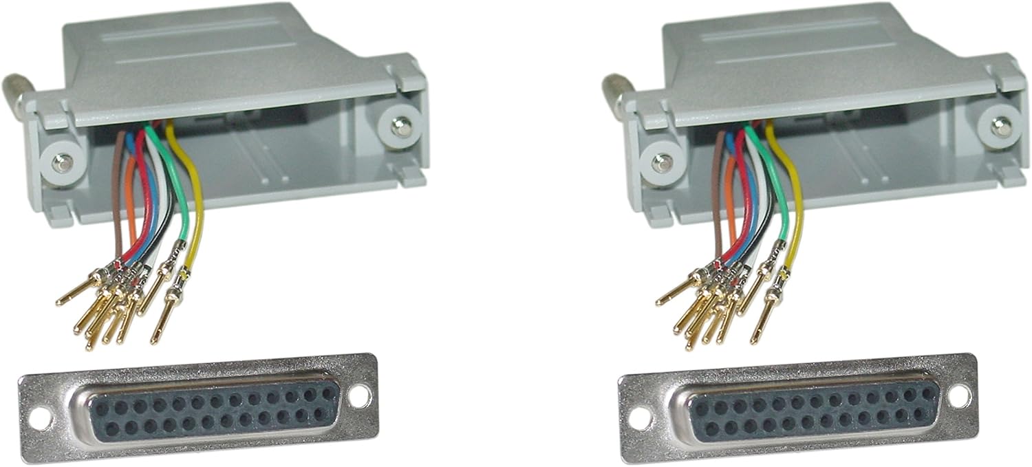 Amazon.com: Modular Adapter DB25 Female to RJ45, Gray - 2 Pack ...