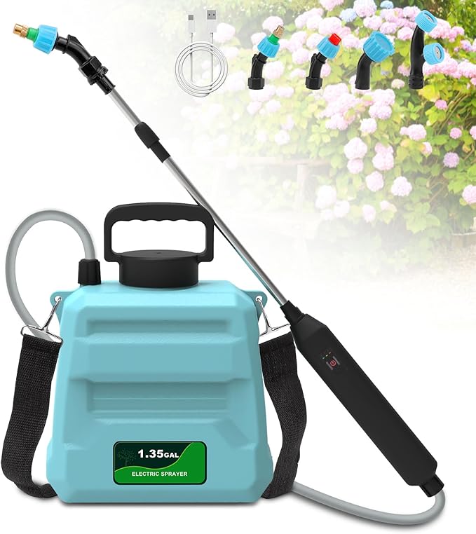 Amazon.com : chamvis Battery Powered Sprayer, 1.35 Gallon Electric ...