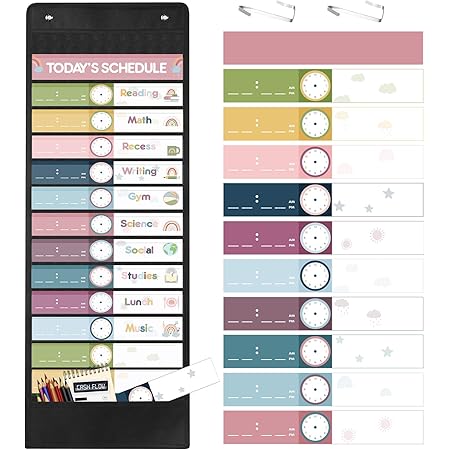 Alphabet Learning Pocket Chart BoheMY 16+2 Pockets Large Classroom ...