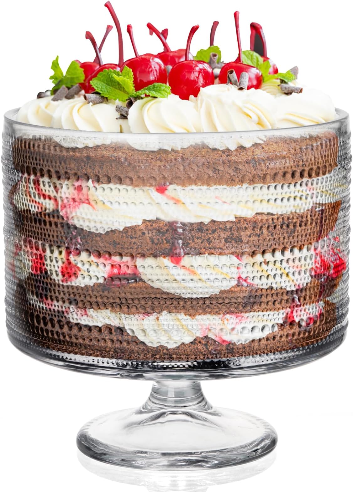 Amazon.com | Nuogo 170oz Trifle Bowl Glass Large Round Serving Footed ...