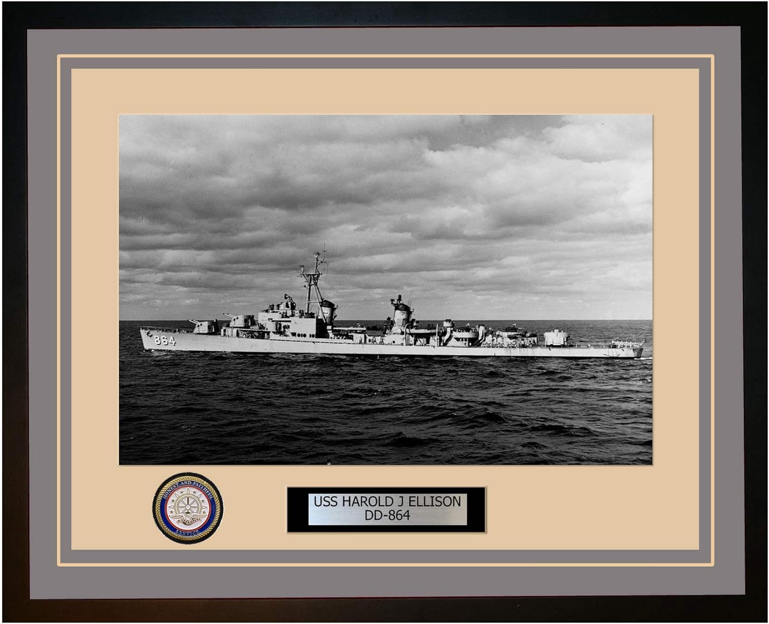 Amazon.com: USS HAROLD J ELLISON DD-864 Framed Navy Ship Photo ...