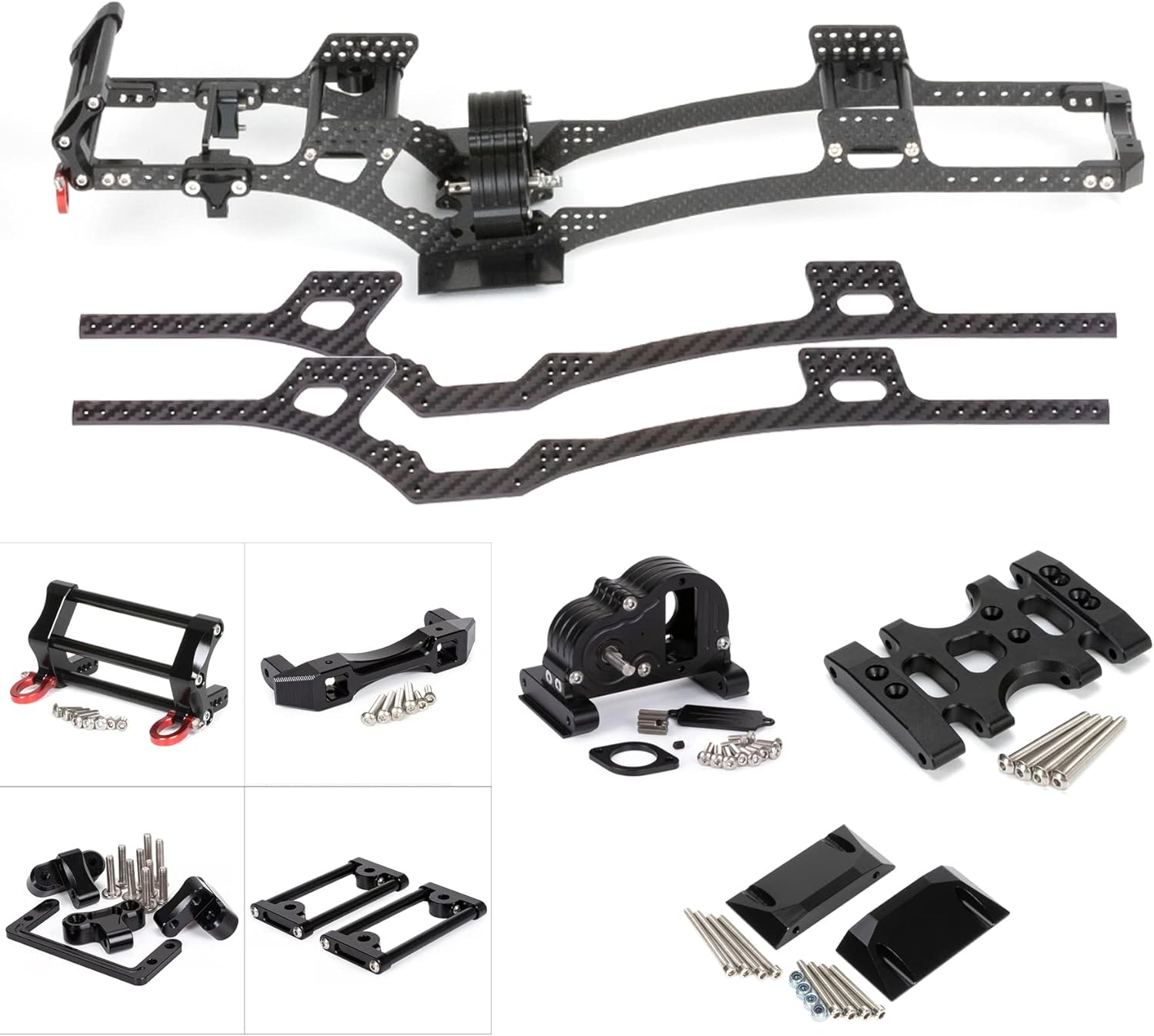 Amazon.com: Carbon Fiber LCG Chassis Rails Kit, RC Frame Chassis Kit ...