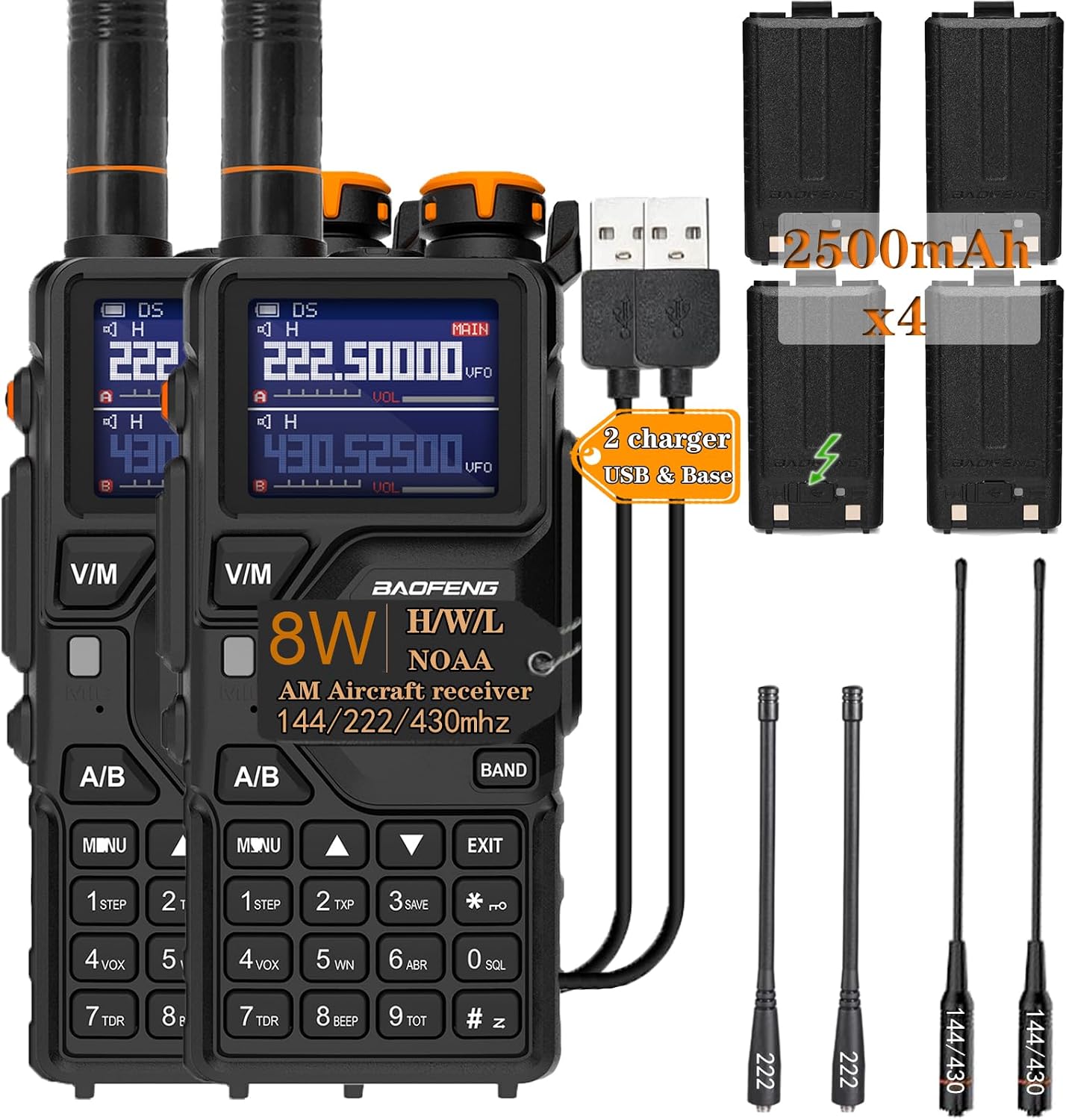 Amazon.com: BAOFENG K5PLUS Tri Band Ham Radio Handheld,Walkie Talkies ...